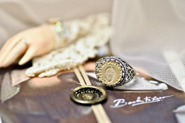 Acorn Latin Motto 925 Silver Signet Wax Seal Intaglio Ring Lace ...