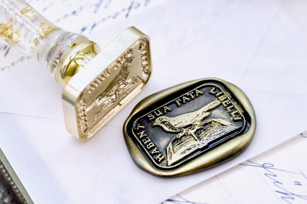 Bird & Book Latin Motto Antique Style Wax Seal Stamp | Backtozero B20