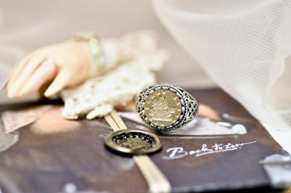 Boat Latin Motto 925 Silver Signet Wax Seal Intaglio Ring Lace ...