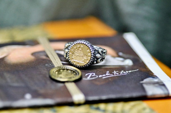 Boat Latin Motto 925 Silver Men Signet Ring Intaglio Wax Seal Fleur De ...