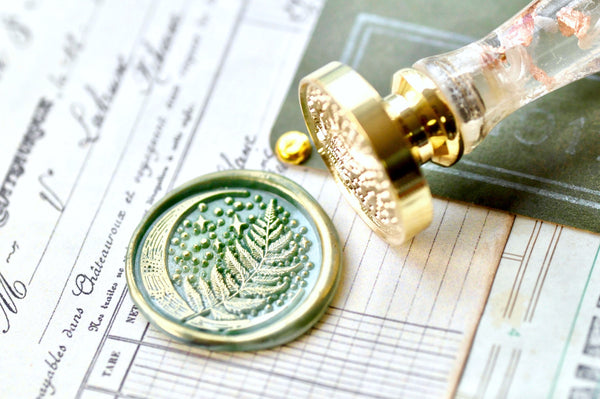 Celestial Fern Moon Stars Wax Seal Stamp | Backtozero B20