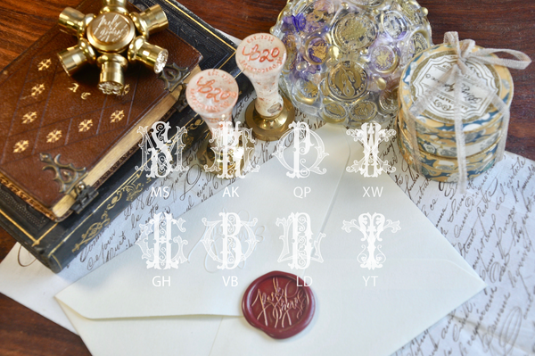 Double Initials Retro Monogram Embosser Stamp | Backtozero B20