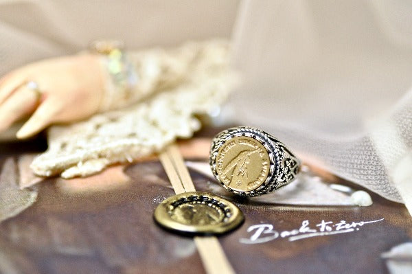 Hand Holding Feather Pen Latin Motto 925 Silver Signet Wax Seal ...