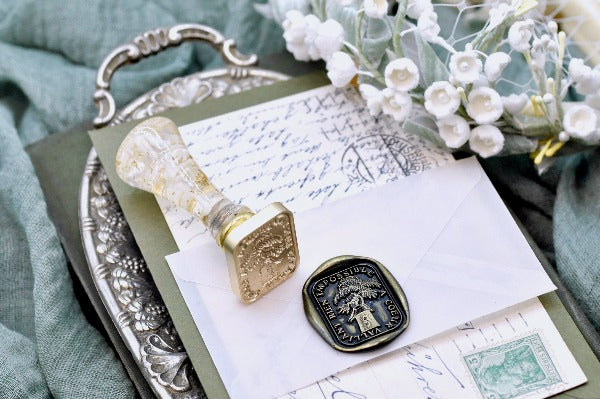 Hand Holding Plant Latin Motto Antique Style Wax Seal Stamp ...