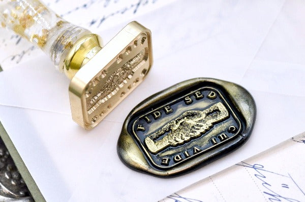 Handshake Latin Motto Antique Style Wax Seal Stamp | Backtozero B20
