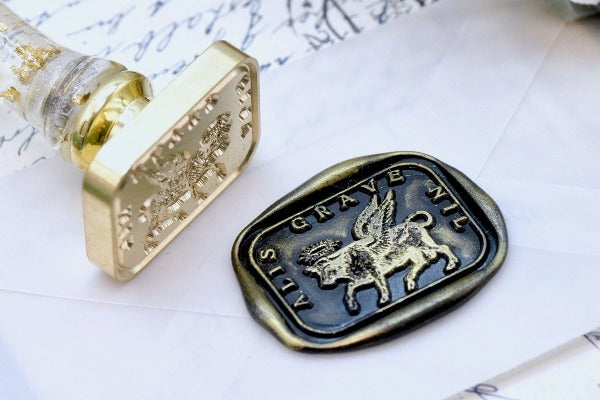Winged Ox Latin Motto Antique Style Wax Seal Stamp | Backtozero B20