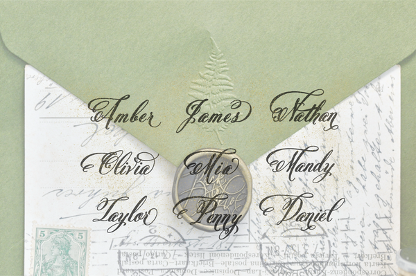 Personalized Swirl Calligraphy Name Word Embosser Stamp | Backtozero B20