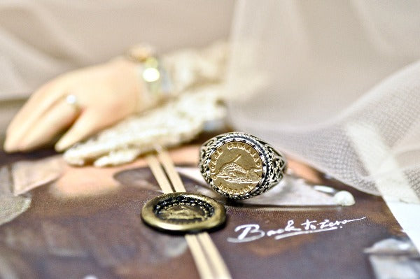 Writing Hand Latin Motto 925 Silver Signet Wax Seal Intaglio Ring Lace ...