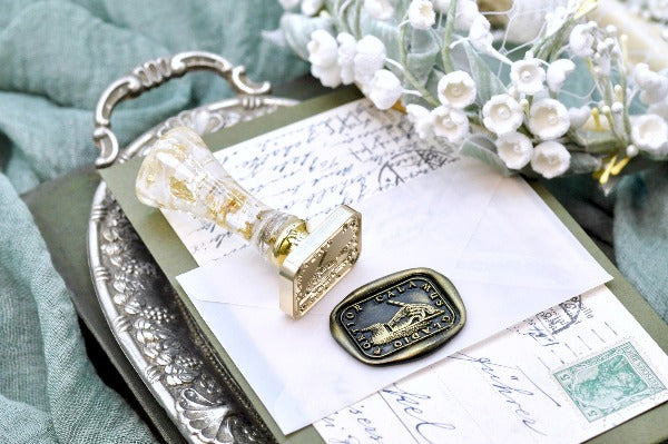 Writing Hand Latin Motto Antique Style Wax Seal Stamp | Backtozero B20