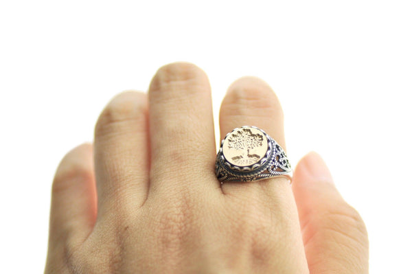 Tree of Life Roots Botanical Plant 925 Silver Lace Signet Wax Seal ...