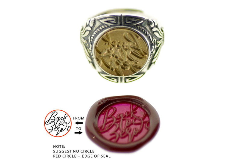 Bespoke Custom Design your Own Signet Wax Seal Intaglio Ring | Backtozero