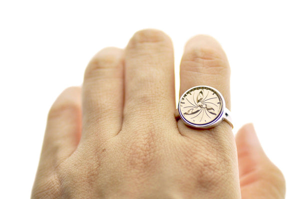 Japanese Kamon Icho Ginkgo Minimal 925 Silver Signet Wax Seal Intaglio ...