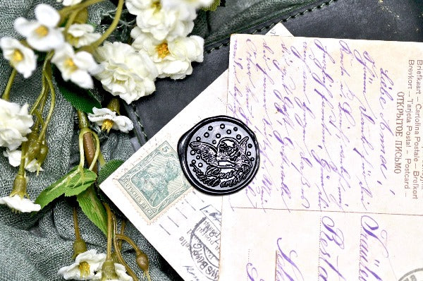Cherub Thinking Latin Motto Love Wax Seal Stamp | Backtozero B20