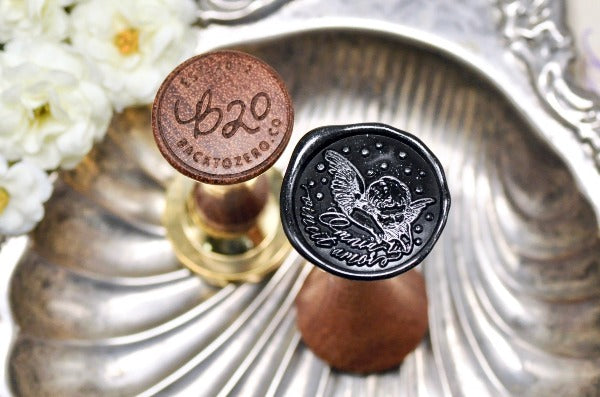 Cherub Thinking Latin Motto Love Wax Seal Stamp | Backtozero B20