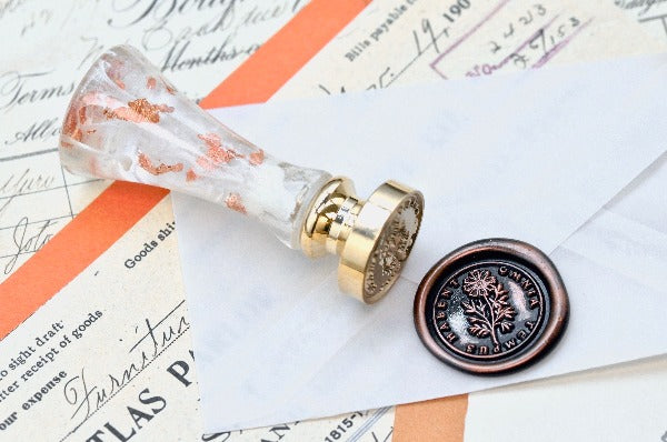 Daisy Flower Latin Motto Antique Style Wax Seal Stamp | Backtozero B20