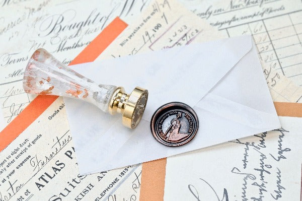 Hand Holding Arrow Latin Motto Antique Style Wax Seal Stamp ...