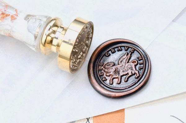 Winged Ox Latin Motto Antique Style Wax Seal Stamp | Backtozero B20