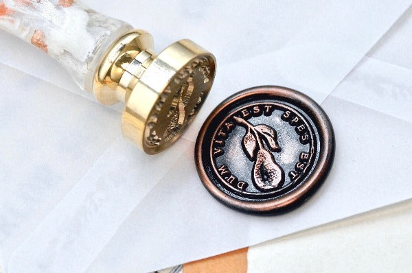 Pear Latin Motto Antique Style Wax Seal Stamp | Backtozero B20
