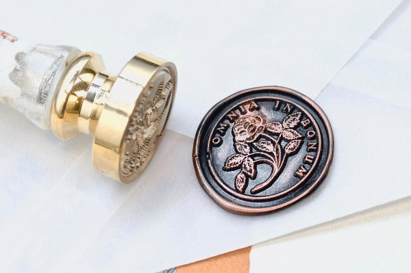 Rose Latin Motto Antique Style Wax Seal Stamp | Backtozero B20