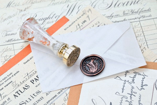 Squirrel Latin Motto Antique Style Wax Seal Stamp | Backtozero B20
